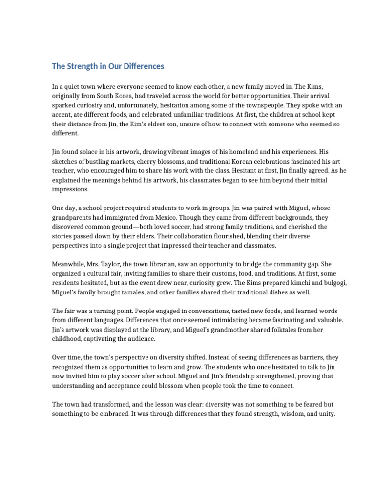 The Strength in Our Differences Questions | PDF