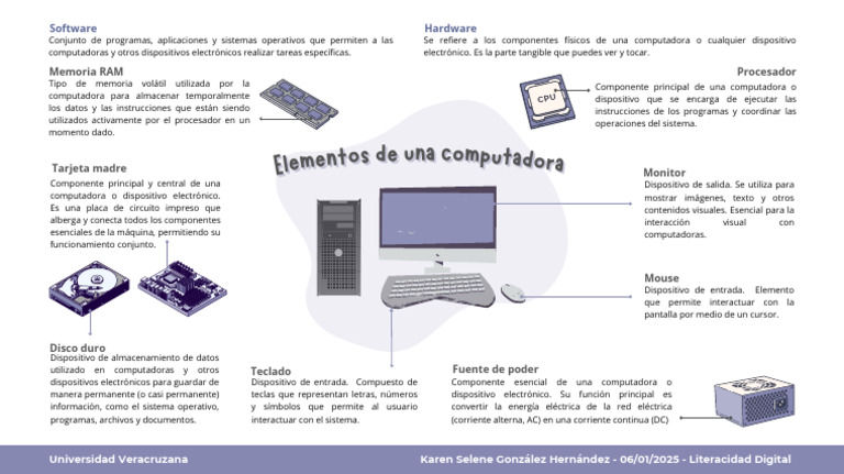 Elementos de una computadora | PDF | Hardware de la computadora | Programa de computadora