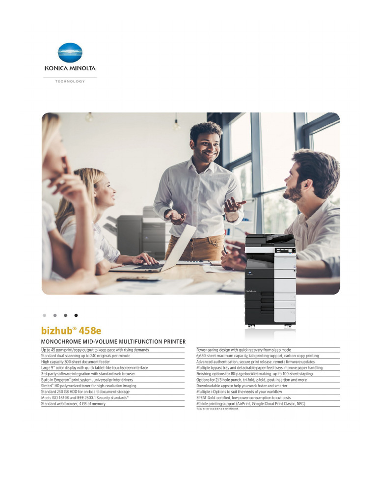 Konica Minolta Bizhub 458e Folleto | PDF
