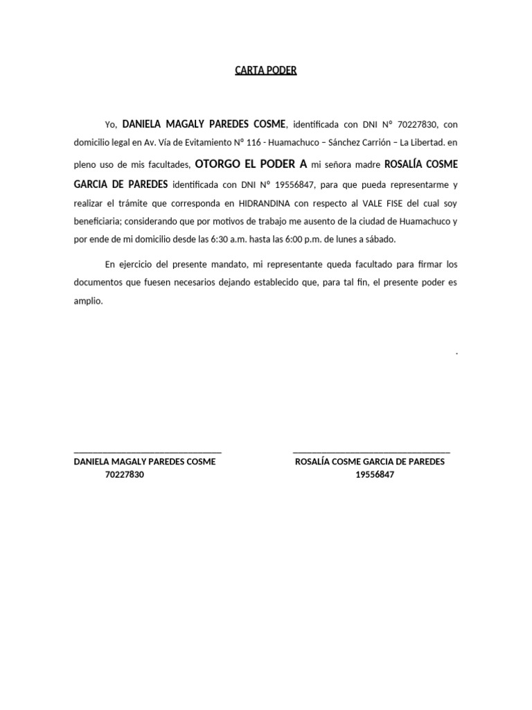 Carta Poder | PDF