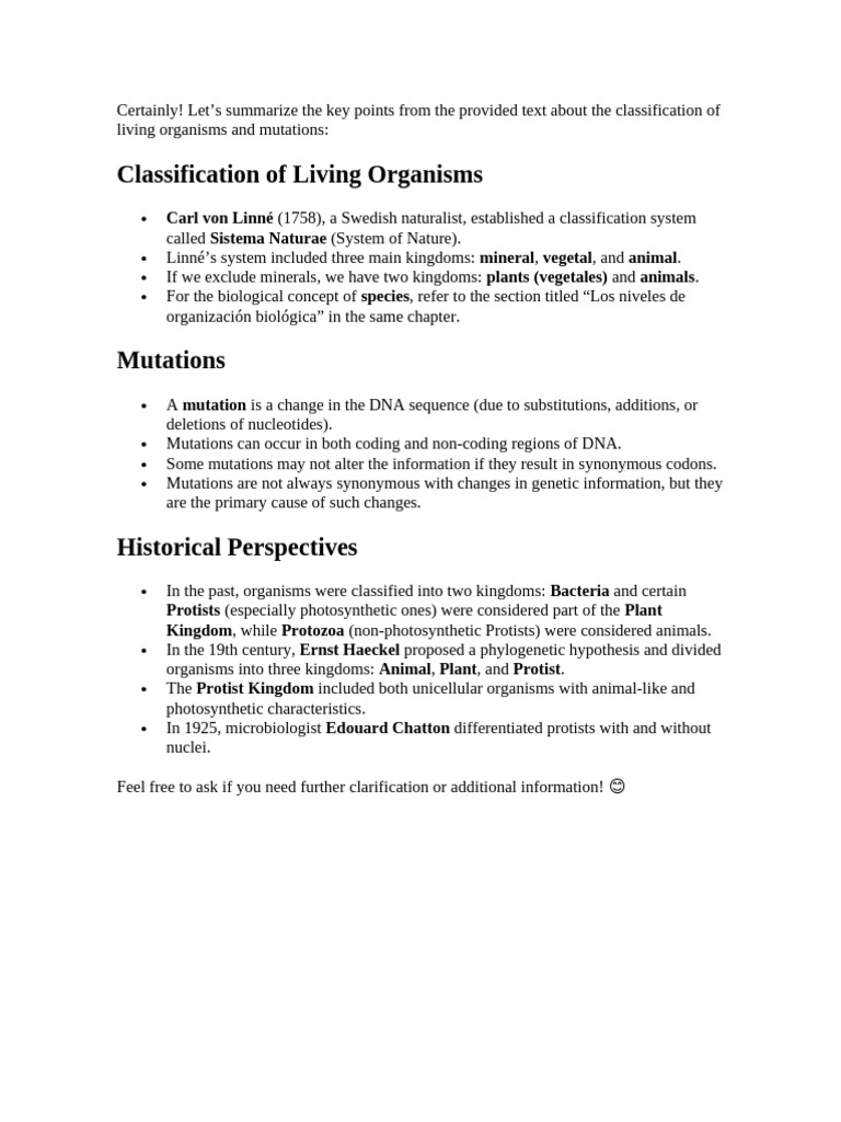 Clasificación y niveles de seres vivos | PDF
