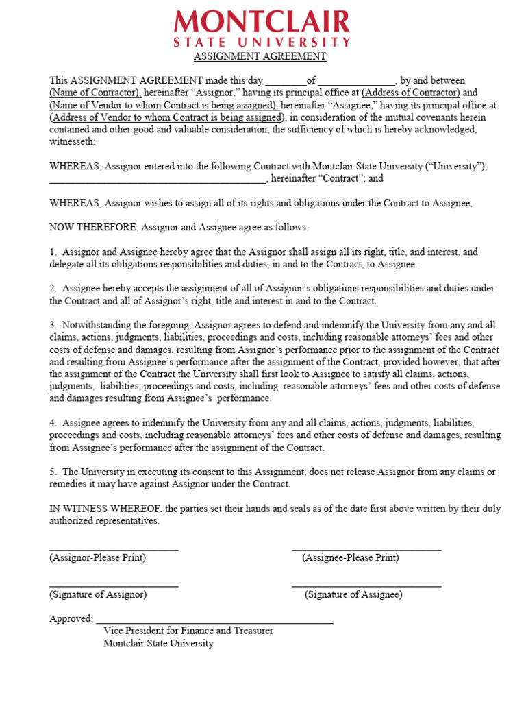 Assignment Agreement 9-1-20 Webedit KC | PDF | Assignment (Law ...