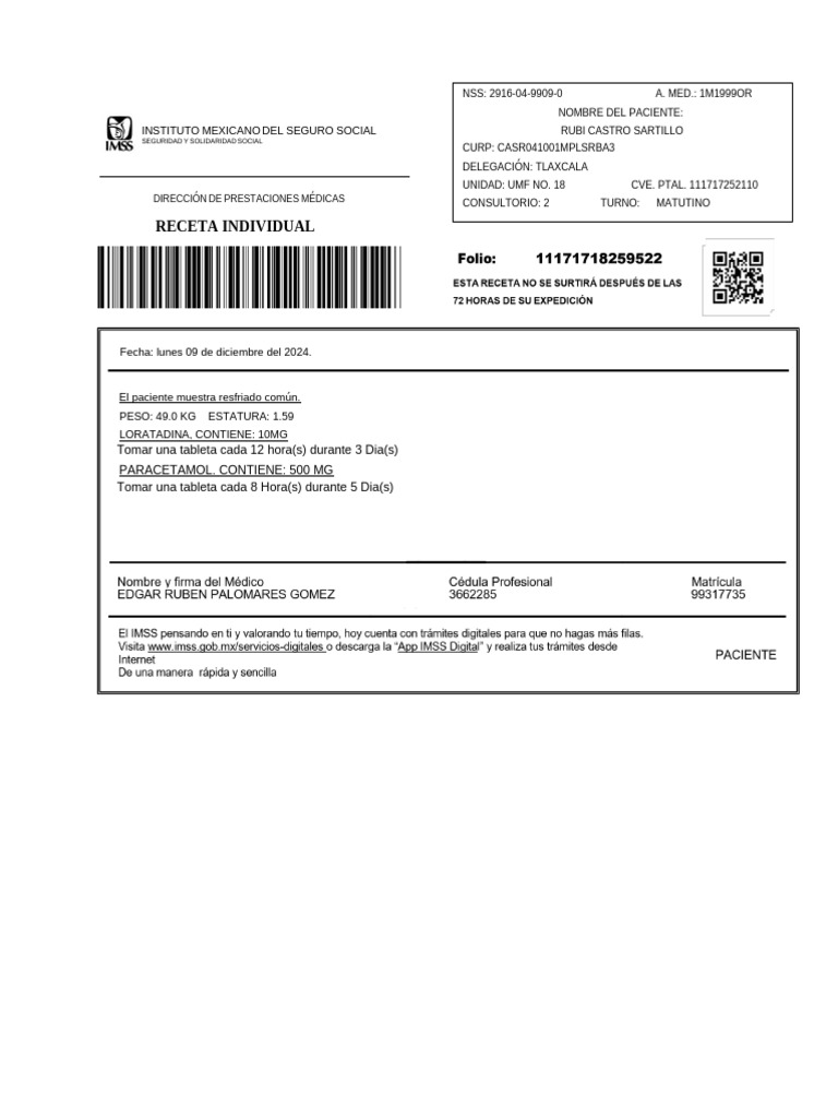 RECETA IMSS FALSA | PDF