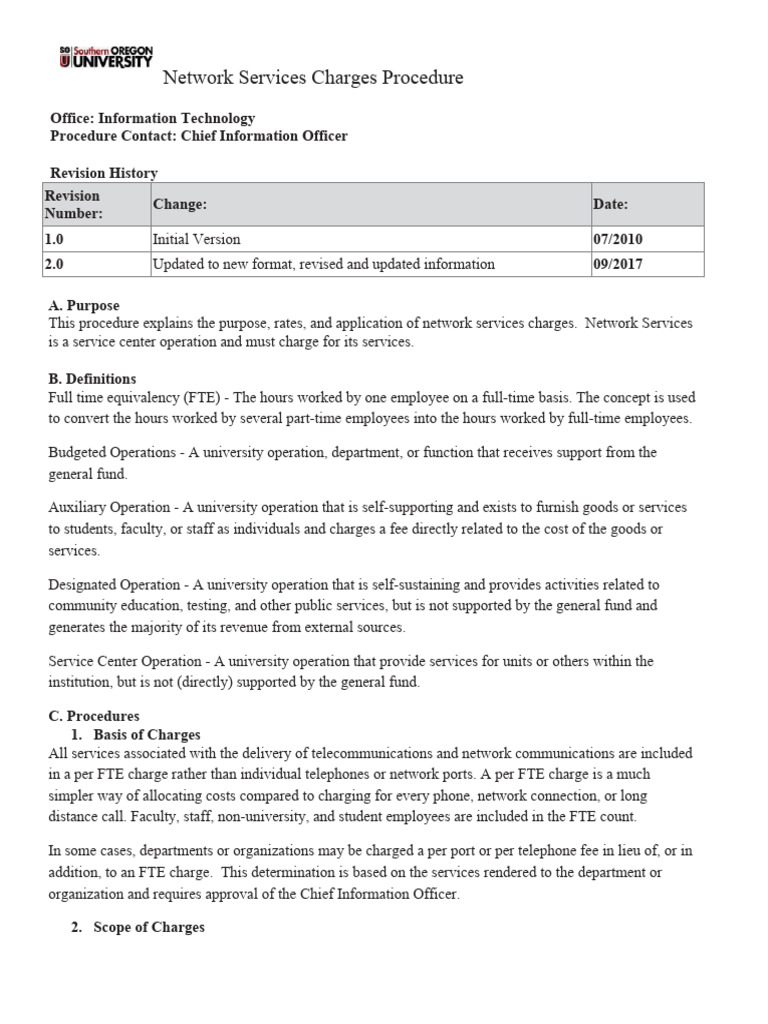 Network Services Charges Overview | PDF | Computer Network | Telephone