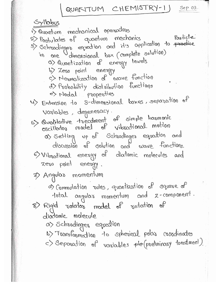 Unit-1 Quantum Chemistry | PDF