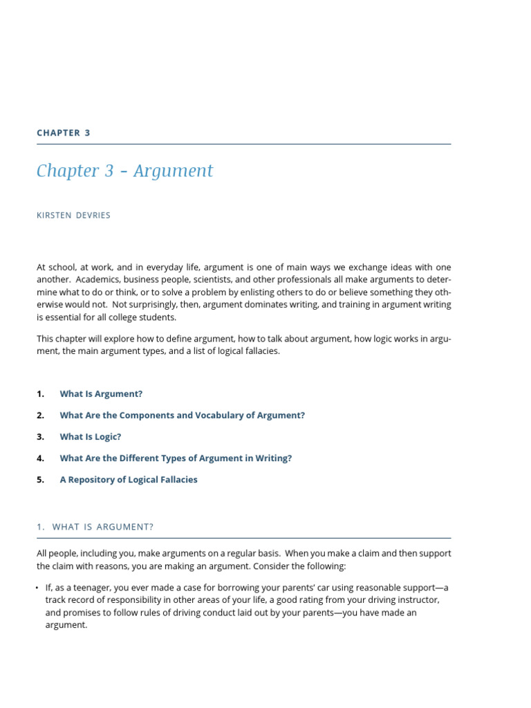Chapter 3 Argument Pdf Logic Argument