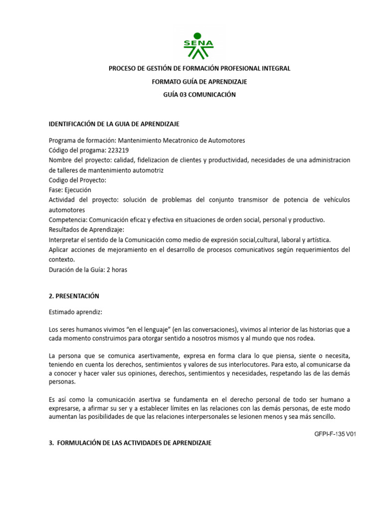 Guia 03 Comunicaci-N - Mantenimiento Mecatronico Lista | PDF | Aprendizaje | Ciencias del ...
