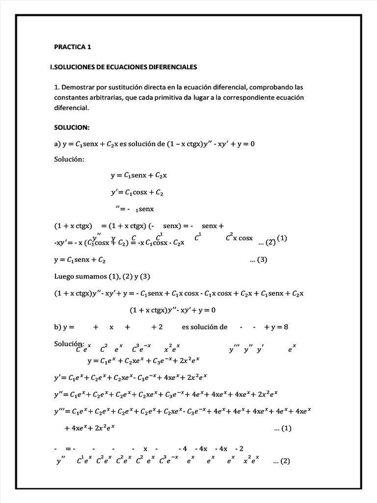 Soluciones de Ecuaciones Diferenciales | PDF | Ecuaciones | Ecuaciones diferenciales