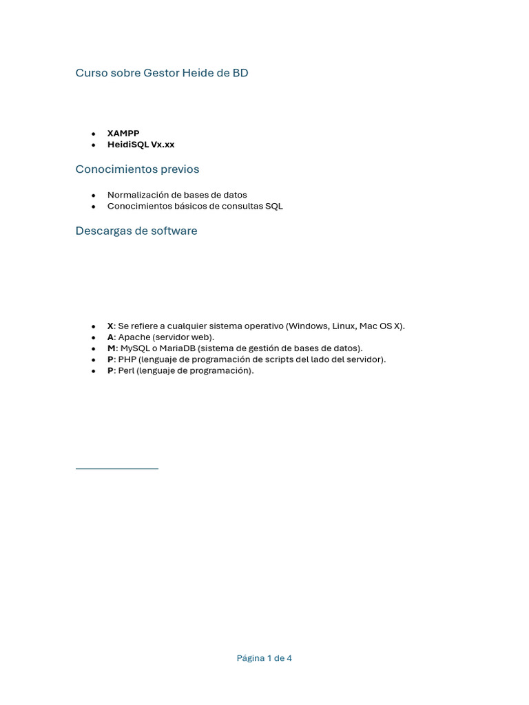 Clase 1 - Instalacion de Xampp y HeidiSql | PDF | Mi sql | Servidor ...