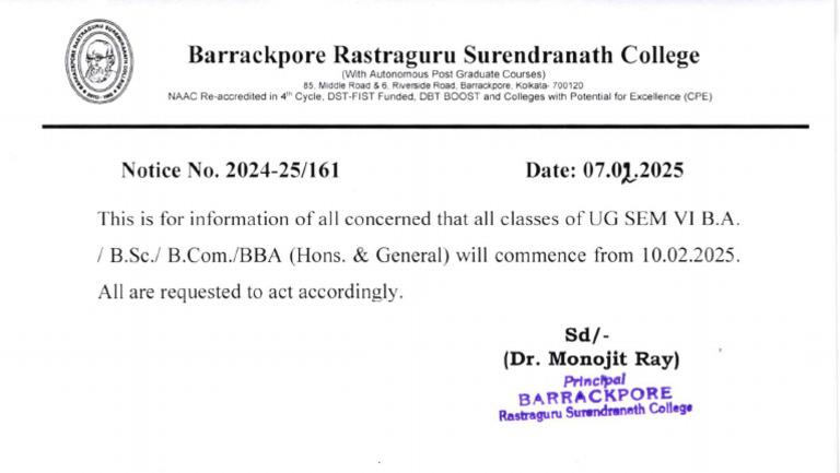 No.2024-25ll6l: Barrackpore Rastraguru Surendranath | PDF