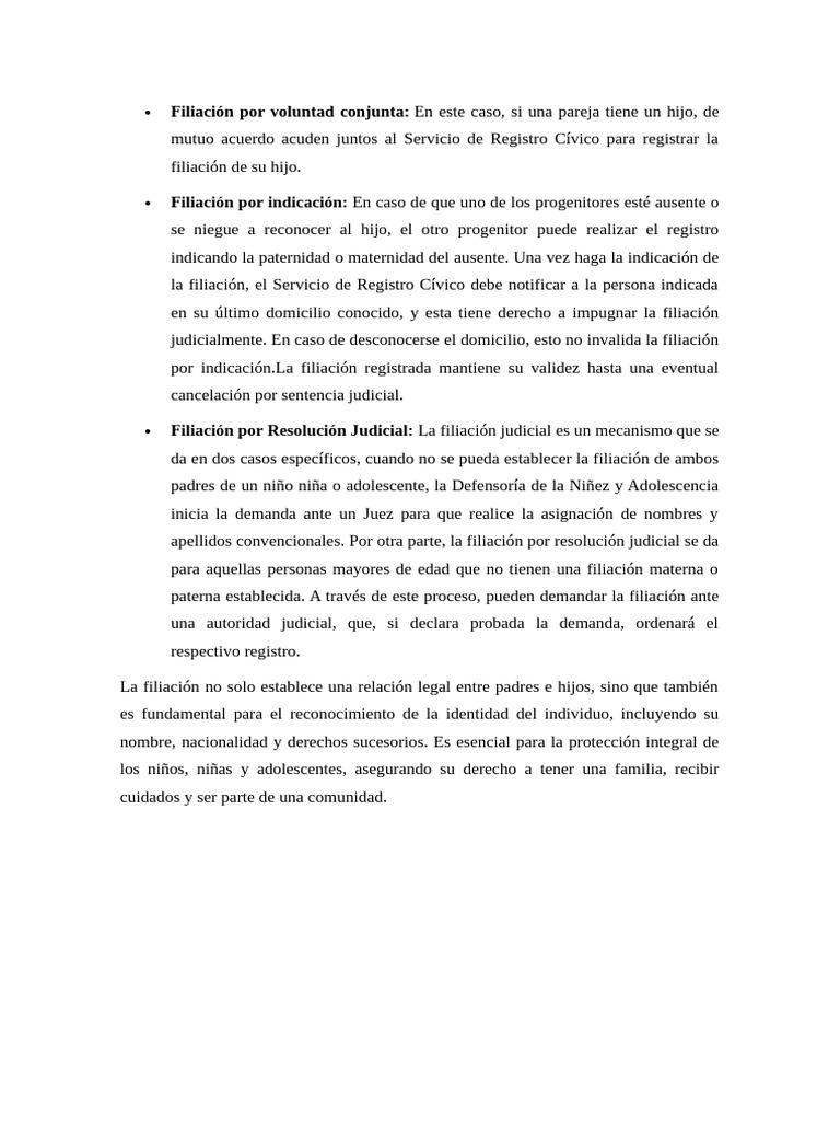 Filiación Por Voluntad Conjunta | PDF