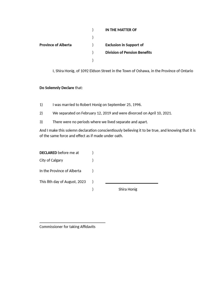 Statutory Declaration | PDF