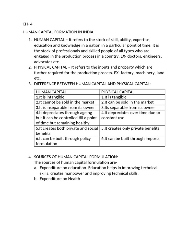 CH Human Capital Formation | PDF