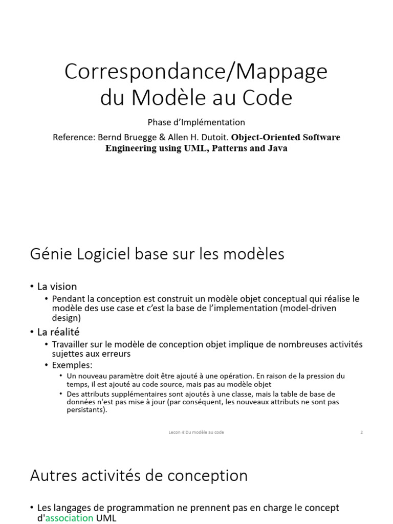 Mappage du Modèle au Code en UML | PDF | Java (Langage de programmation ...