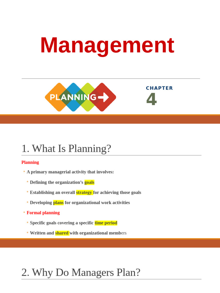 Lecture 5 Planning | PDF | Goal | Goal Setting