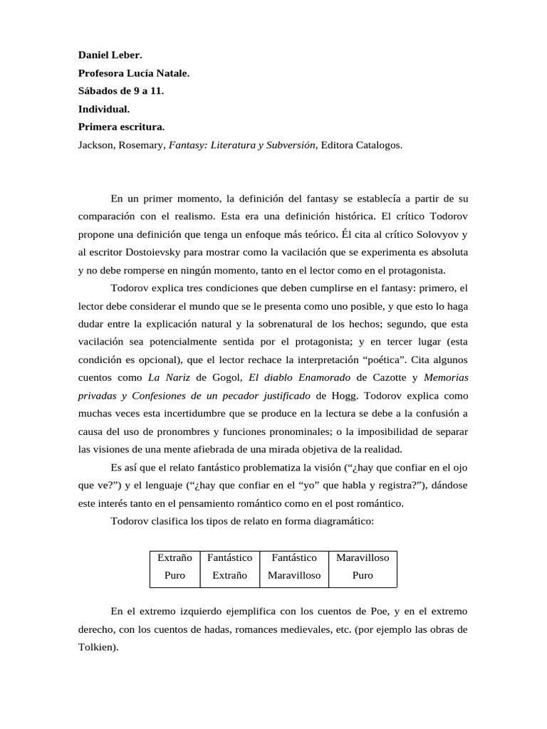 Definición y Temática del Fantasy | PDF | Literatura de fantasía