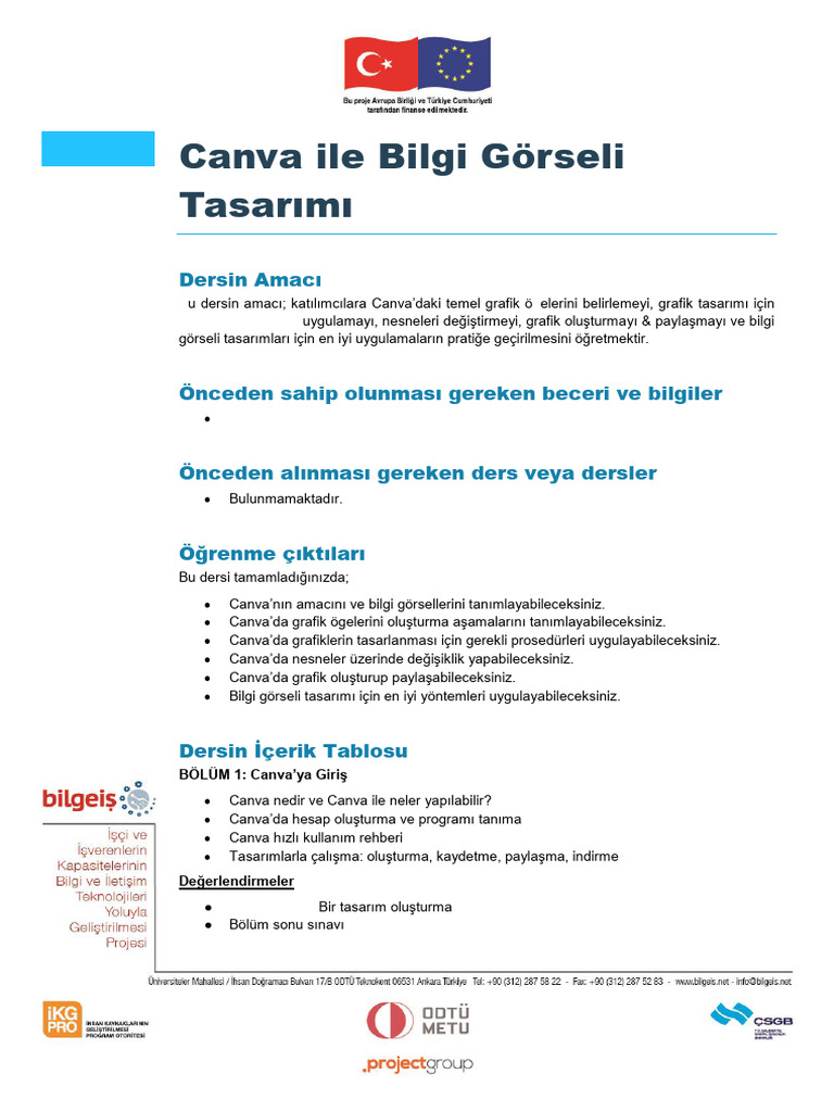 19 Canva Bilgi Gorseli Ders Izlencesi | PDF