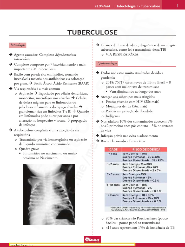 Infectologia I Tuberculose | PDF | Tuberculose | Mycobacterium tuberculosis