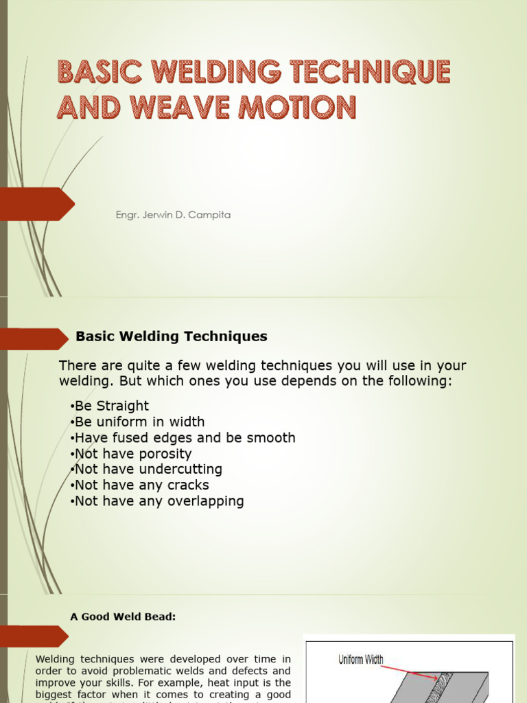 Essential Welding Techniques and Weave Patterns | PDF