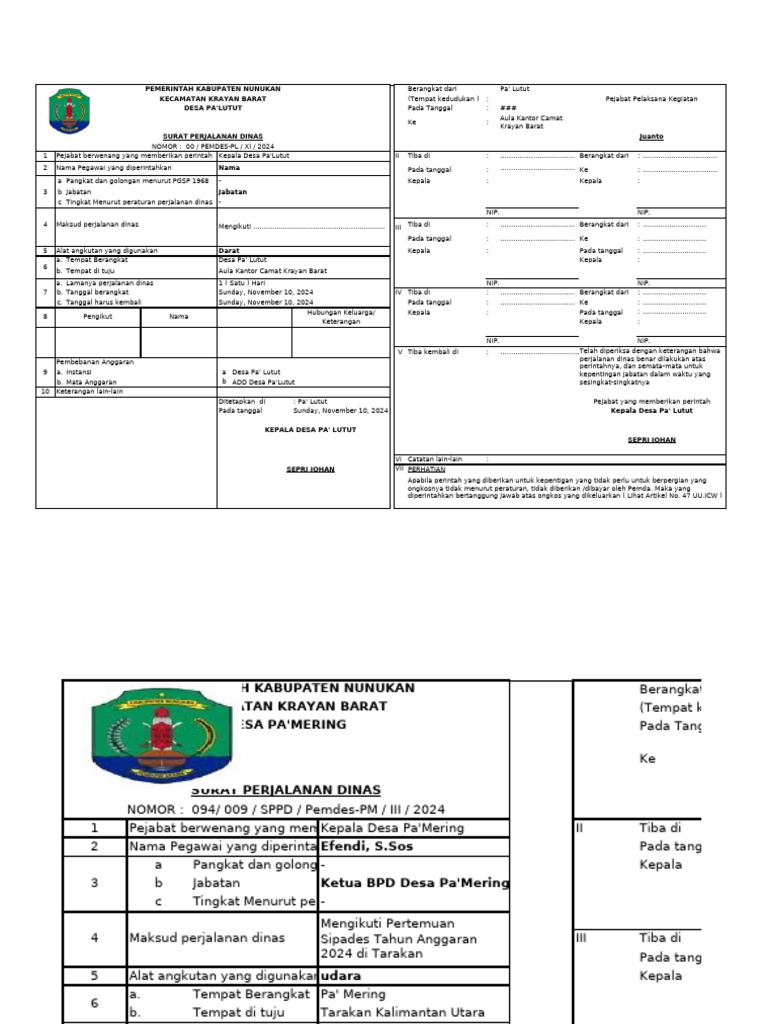 SPPD Form | PDF