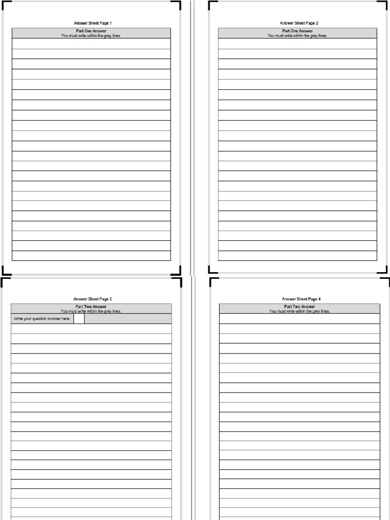 FCE Answer Sheet | PDF