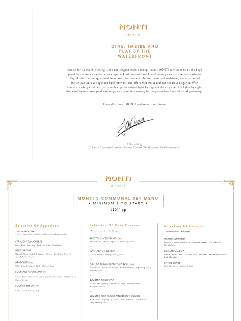 Monti Ala Carte Menu May 2023 2 | PDF | Italian Cuisine | Cuisine