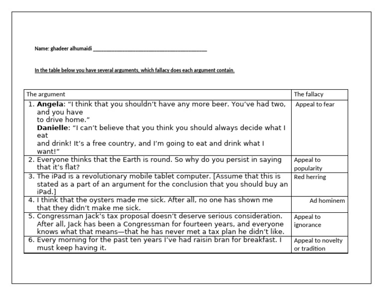 Common Fallacies in Arguments Explained | PDF