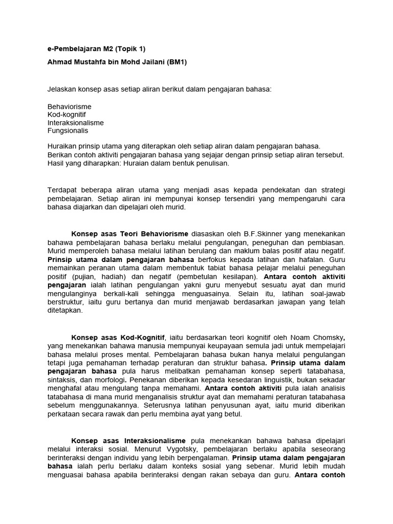 EP M2 T1 Pedagogi BM | PDF