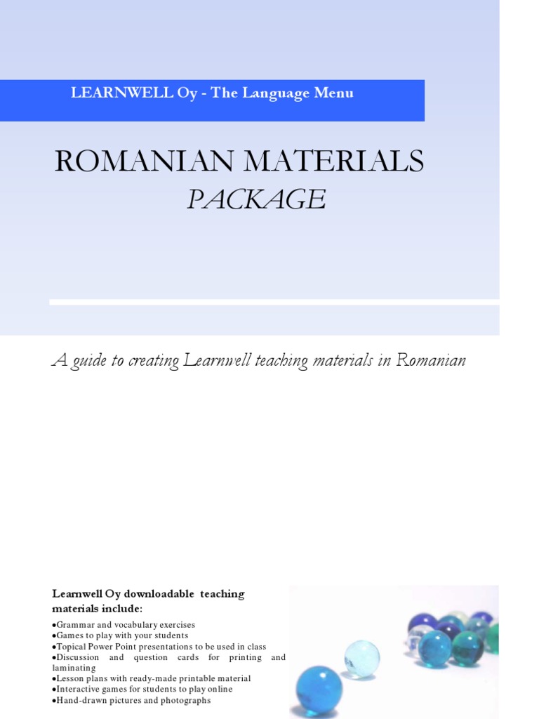 Romanian Teaching Materials Guide | PDF