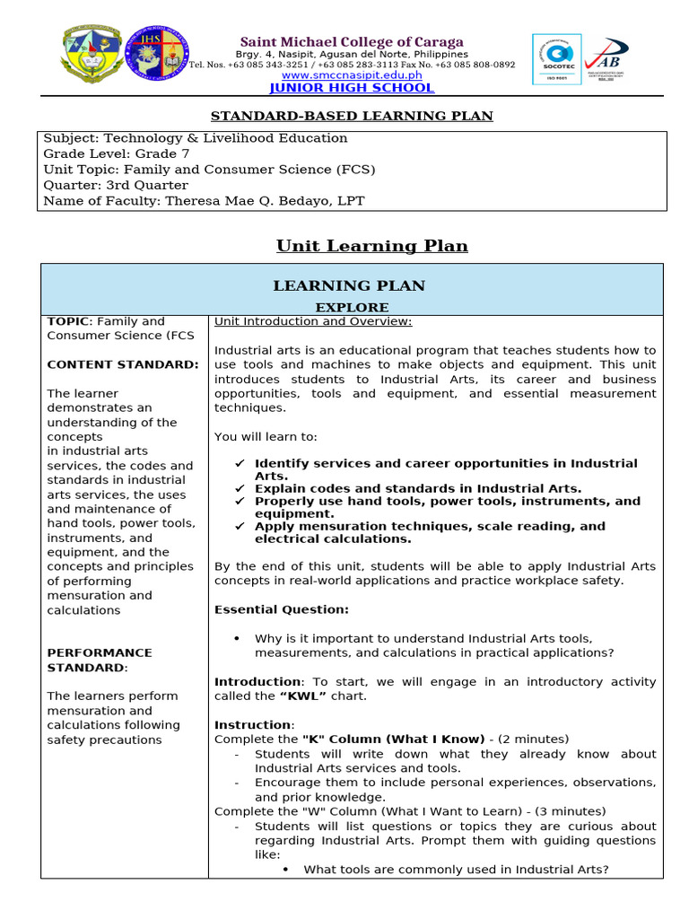 3rd Gr. - TLE 7 | PDF | Measurement