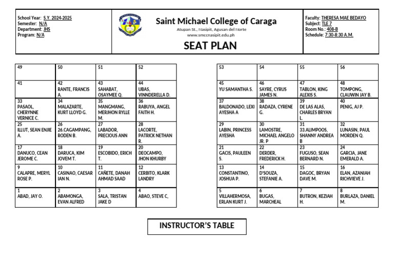 JHS-NEW-SEAT-PLAN | PDF