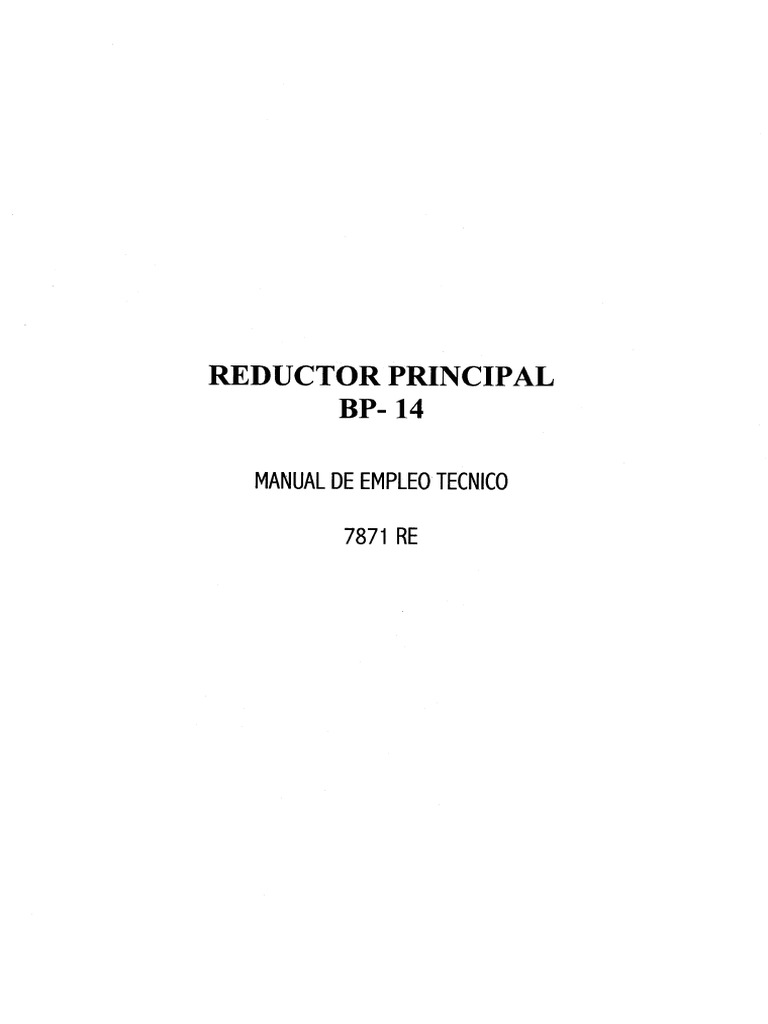 Manual Del Reductor BP-14 | PDF