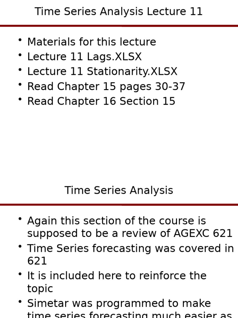 11-Time-Series-Stationarity | PDF | Time Series | Stationary Process