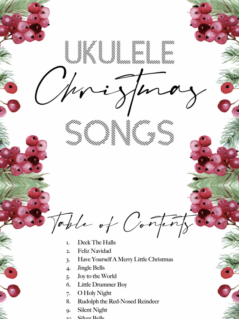 Ukulele Christmas Book For Printing PNGs | PDF