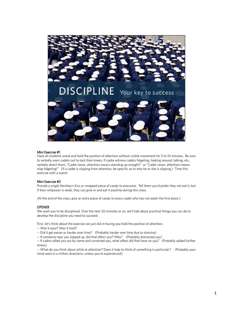L11 Discipline Notes | PDF | Disciplines | Habits