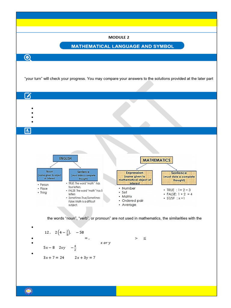 GE 7 MMW Module 2 (Draft Copy) | PDF | Set (Mathematics) | If And Only If
