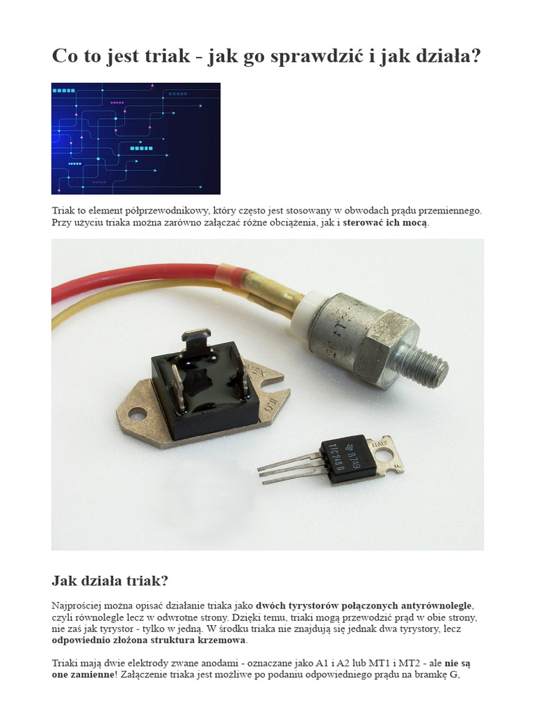 Co to Jest Triak - Jak Go Sprawdzić i Jak Działa | PDF