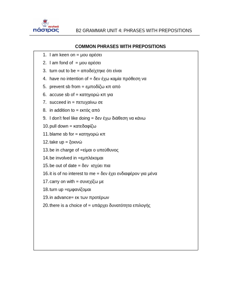 04 Phrases With Prepositions | PDF | Semantics | Linguistic Typology