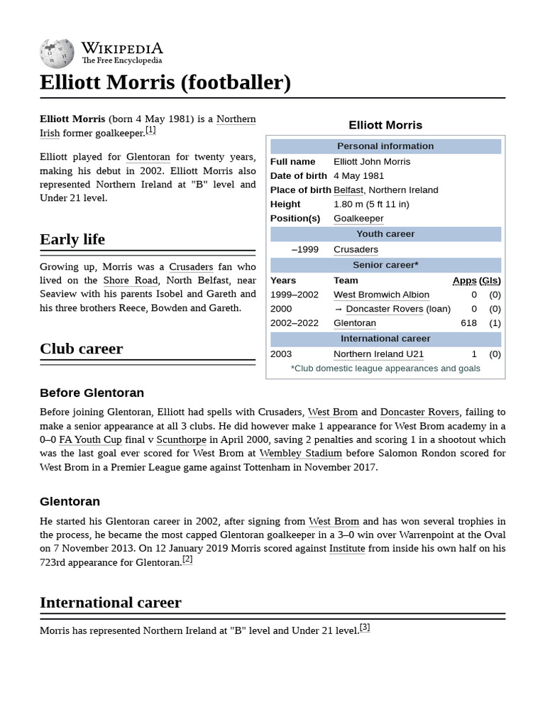 Elliott Morris (Footballer) | PDF | English Football League ...