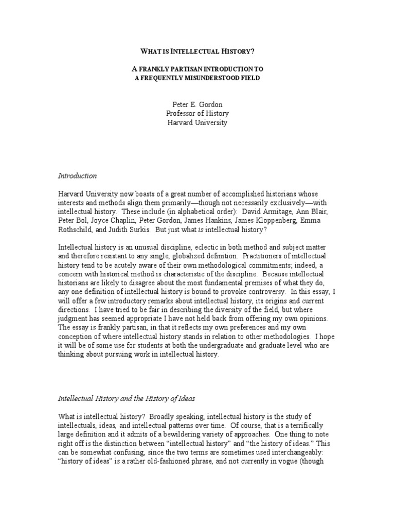 What Is Intellectual History | PDF
