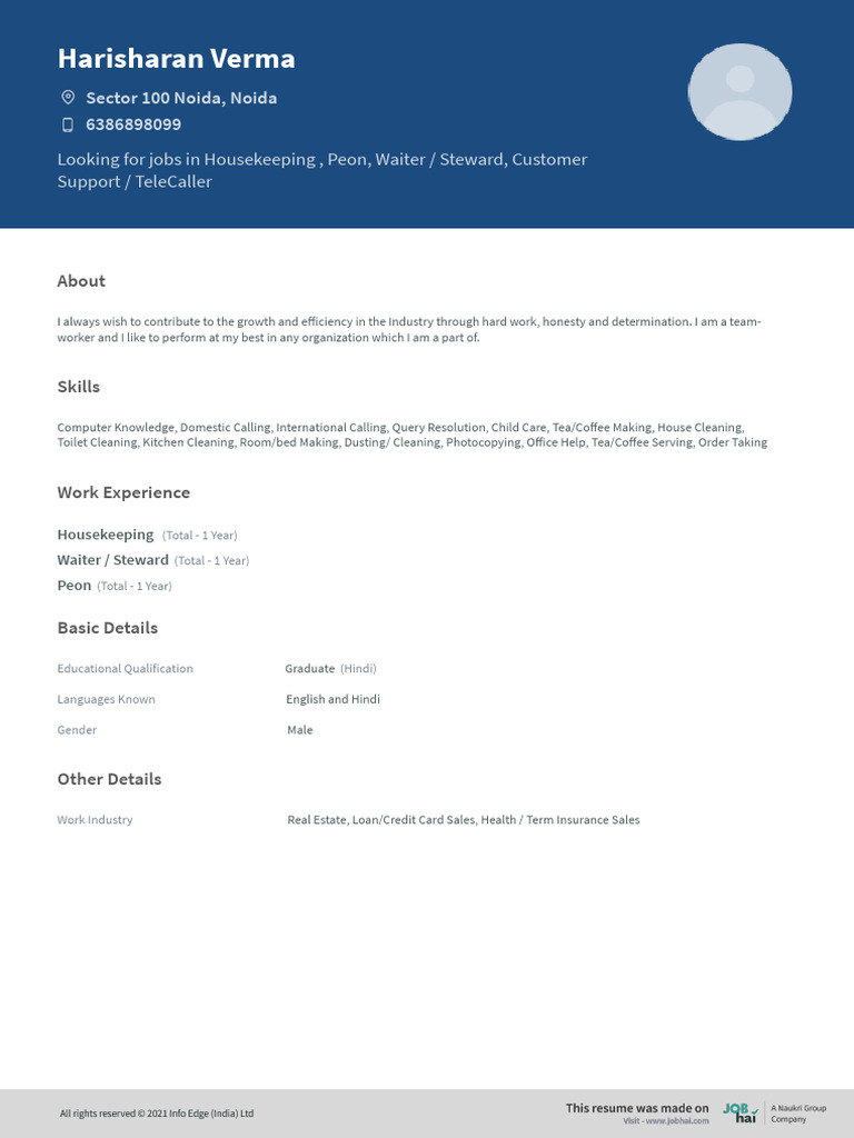 HariSharan Verma - CV | PDF