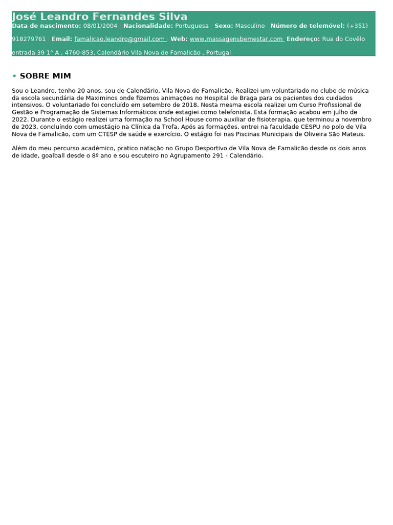 Currículo Leandro | PDF