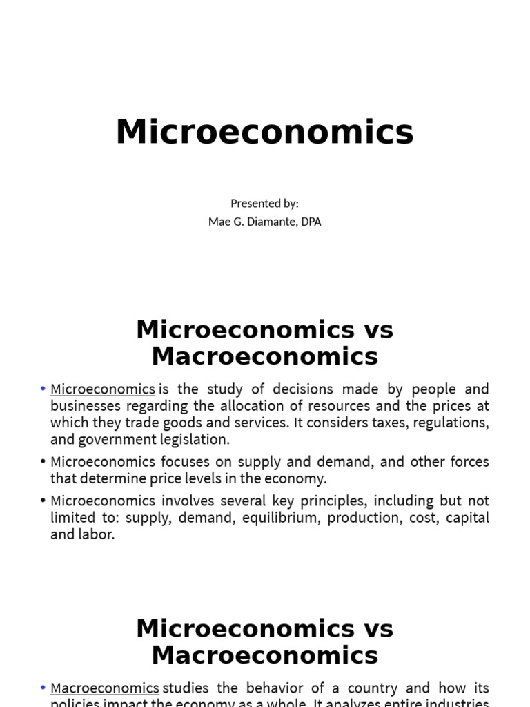Microeconomics vs. Macroeconomics Explained | PDF | Economics ...