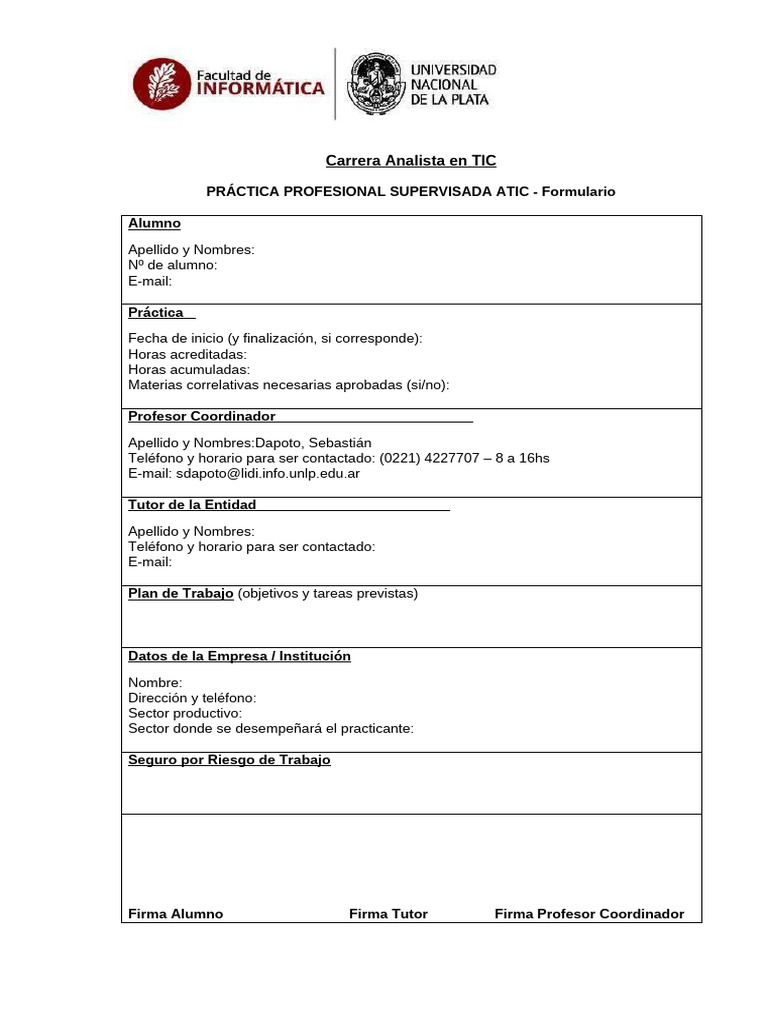 Informe de Práctica Profesional ATIC | PDF | Business