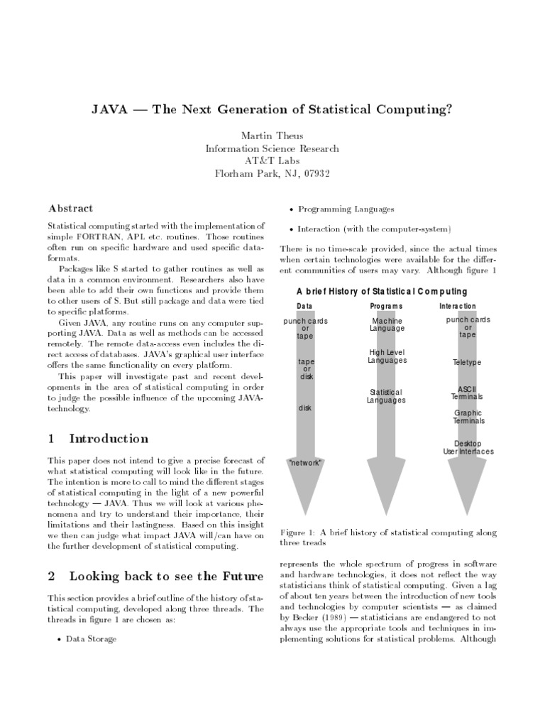 JAVA - The Next Generation of Statistical Computing? | PDF | Java ...