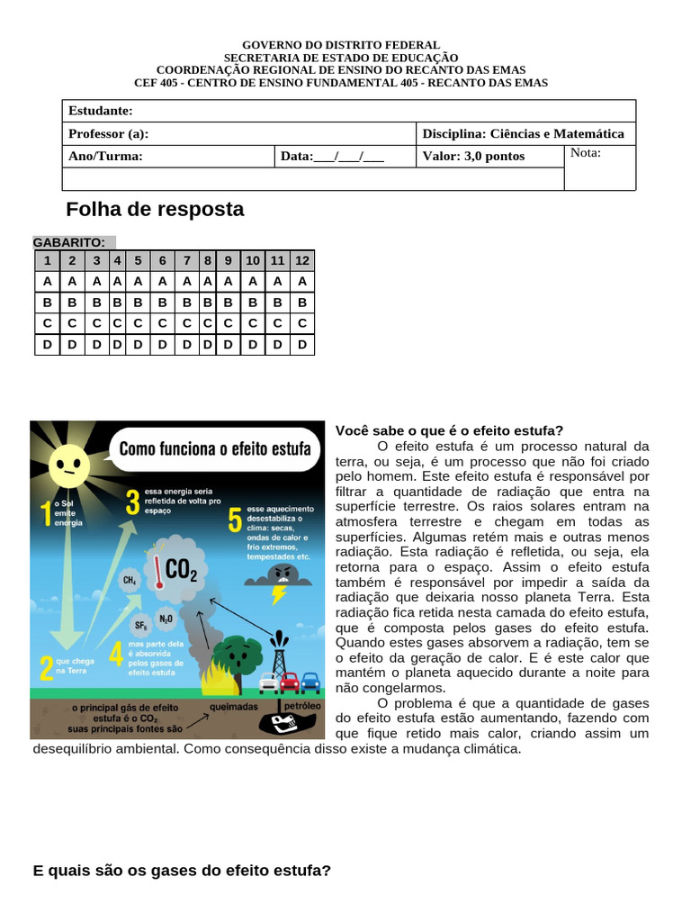 Ativ efeito estufa adaptada | PDF | Efeito estufa | Agricultura