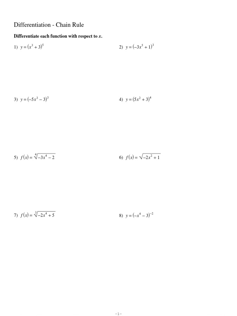 03 - Chain Rule | PDF | Subtraction | Differential Calculus