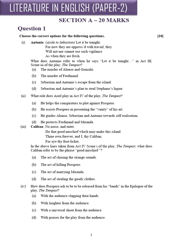 English literature | PDF | The Tempest