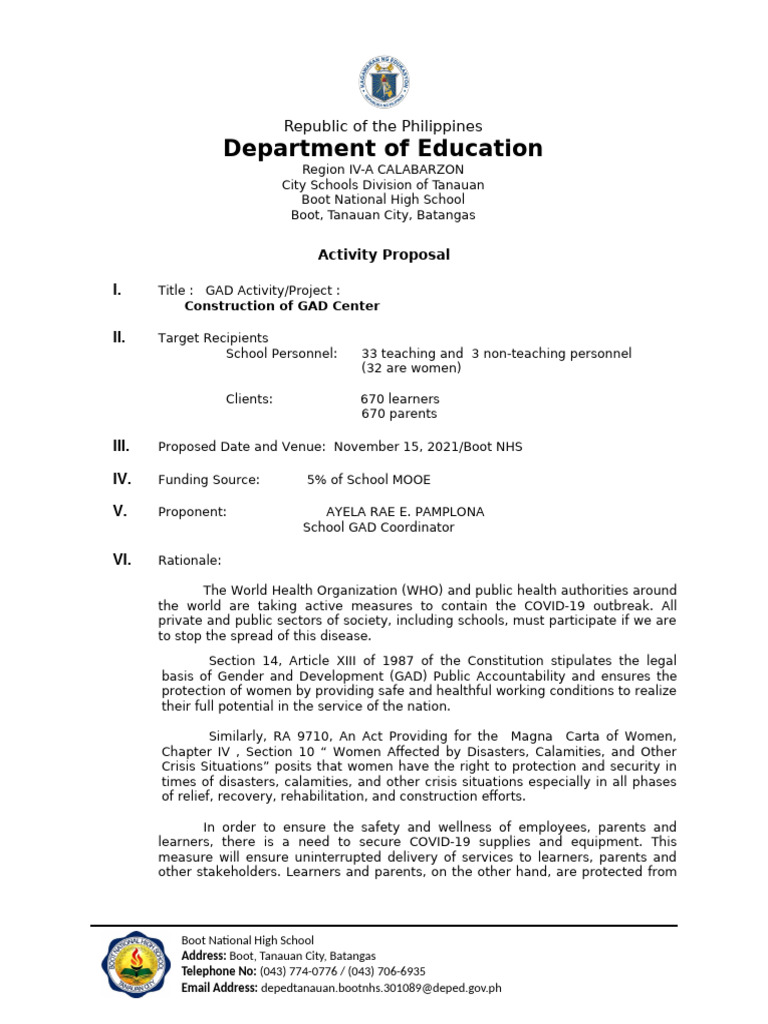 GAD Proposal 2022 | PDF