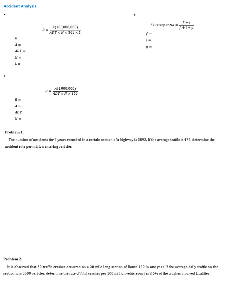 Accident Analysis PDF Traffic Road Safety